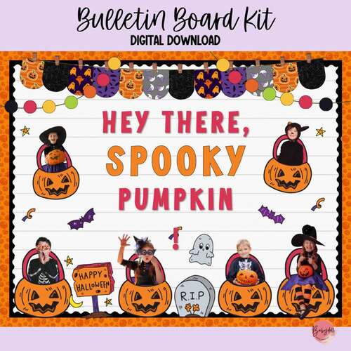 Halloween Bulletin Board Kit Classroom Decor | Spooky Pumpkin October ...