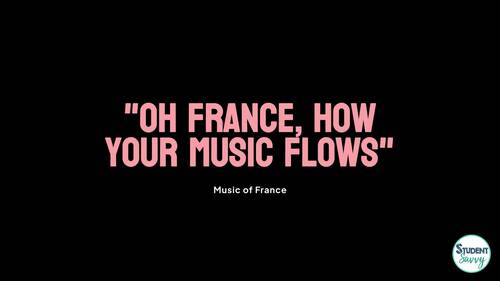 France Music Around the World Classroom Karaoke Activity Countries Reading