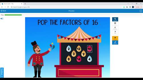 Factors and Multiples Carnival Boom Cards by Hands on Learning LLC