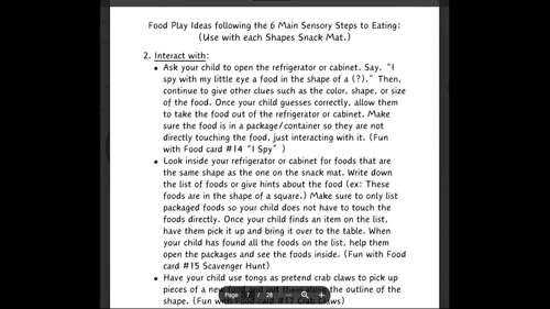 Shapes Snack Mats, Printable Placemats for Picky Eaters with Food Play ...