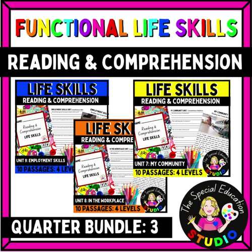 BUNDLE Differentiated reading & comprehension passages functional life ...