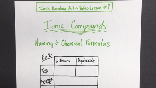 Ionic Compounds - Naming & Chemical Formulas VIDEO LESSON | TPT