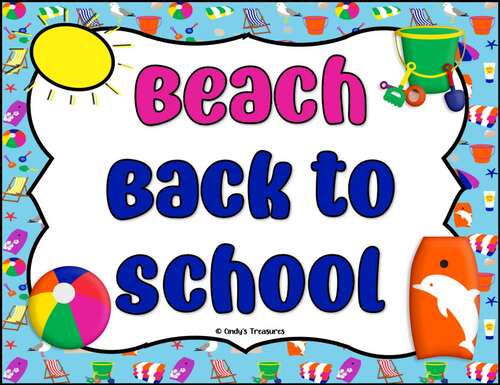 Beach Back to School Resources (Bright Colors) by Cindy's Treasures