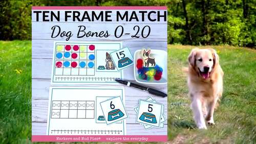 Dog Number Match to 20 | Fall Ten Frame Activity with Recording Sheets