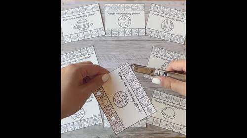 Hole Punch Cards: Fine Motor Activity [outer space / planets theme]