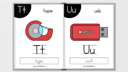 School Theme A-Z Poster Tracing Writing Prompt Activities | TPT