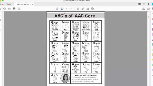 ABC's of AAC Core Word Activity Books by spEACH WORD MATTERS | TPT