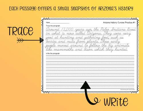 Arizona Social Studies Cursive Practice by Connecting with Social Studies