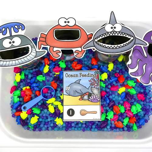 Ocean Counting Activity for Preschool Sensory Bin - Ocean Animals Math ...