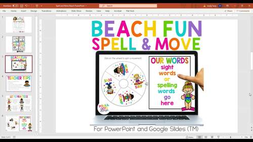 Beach Digital Spelling Activities for any List | PowerPoint & Google ...