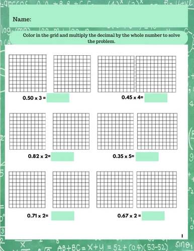MULTIPLYING DECIMALS-5th/6th Middle School Math Worksheets | TPT