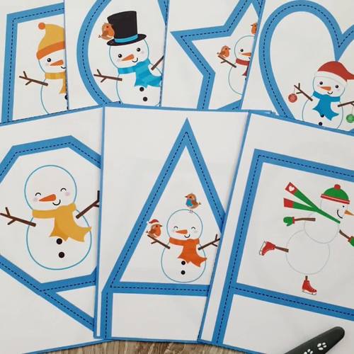 Winter Scissor Strips, Preschool Scissor Skills Practice, Cutting ...