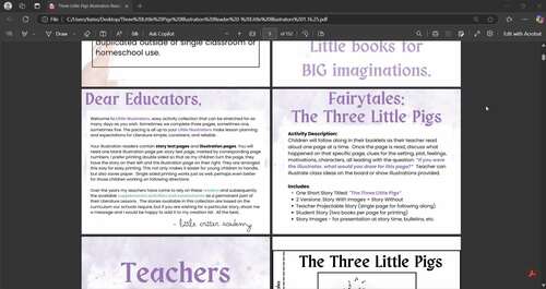 Three Little Pigs Activities | Mini Book Coloring | Fairy Tales Activities