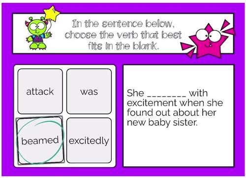 Parts of Speech BOOM Cards- VERBS by Erin J Murray | TPT