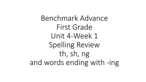 Benchmark Advance Unit 4 Week 1 Spelling Review Video | TpT