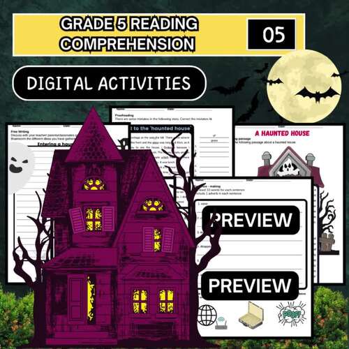 Grade 5 Reading Comprehension Worksheets – A Haunted House Theme