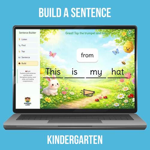 Build a Sentence Kindergarten | Pre-Primer Sight Word Game by Kinders Lane