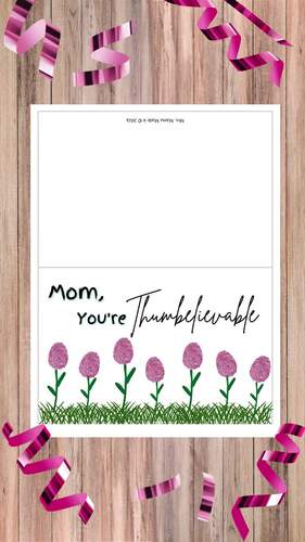Mother's Day Template Handprints Thumbprints Personalized Gift Keepsake ...