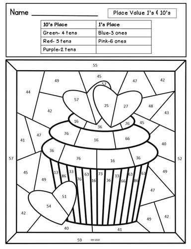 Valentine's Day Place Value Mystery Pictures by Kimberly Morrison