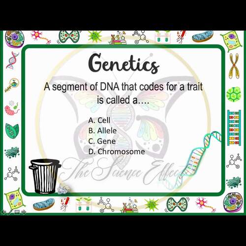 Genetics & Heredity Crumple & Shoot Game ~ Trashketball Science Review Game