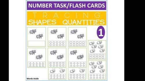 COUNTING SHAPES TRACING TASK CARDS bundle by Words Aside | TPT