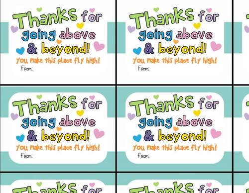 Frisbee (Fly-Themed) Teacher (Staff) Appreciation Gift Tag- Thanks for ...