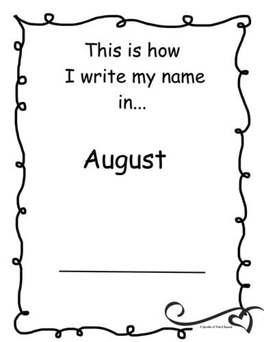 Preschool Kindergarten Name Writing Pages and Self Portrait Assessment ...