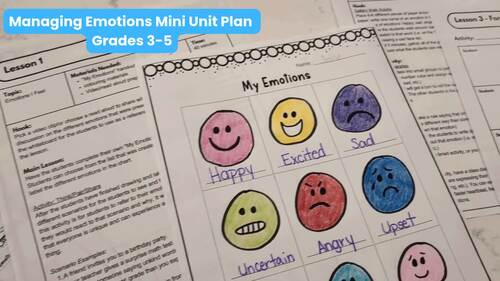 Character Education: Managing Emotions Mini-Unit for Grades 3, 4, & 5!