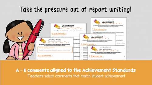 Australian Curriculum Year 6 Civics & Citizenship Report Card Comments