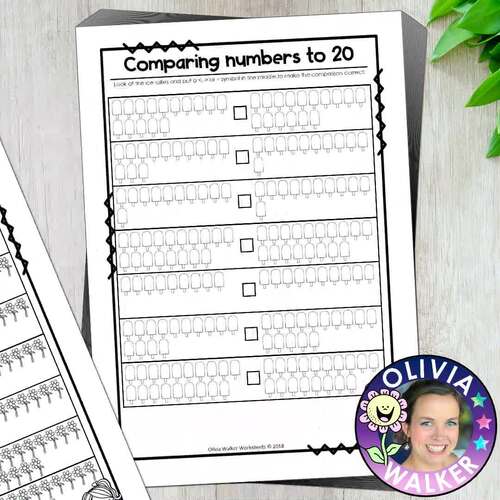 Comparing Numbers to 20 greater than, less than, includes crocodile mouth