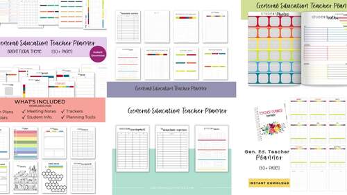 Printable General Education Teacher Planner - Bright Floral | TPT