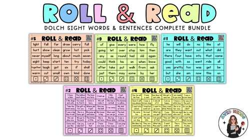 Roll and Read Dolch High Frequency Sight Words and Sentences | Complete ...