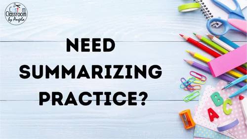 Summarizing Task Cards Summary Worksheets NonFiction & Fiction Text ...