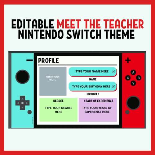 Meet The Teacher, Back To School Open House- Nintendo Switch Theme