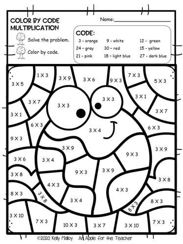 Earth Day Math Color by Number Multiplication Facts by Kelly Malloy