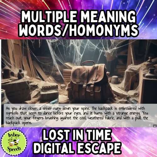 Multiple Meaning Words Homonyms Lost in Time Digital Escape Room