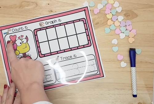 Valentines Day Heart Counting Mats | Math Centers Preschool ...