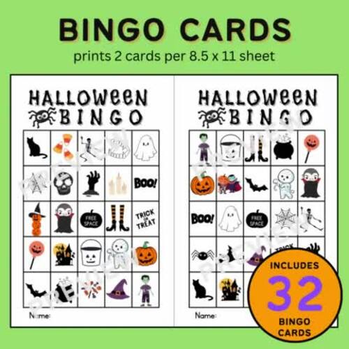 Halloween Bingo with Printable Cards and Digital Spinner by MyTeacherGrams