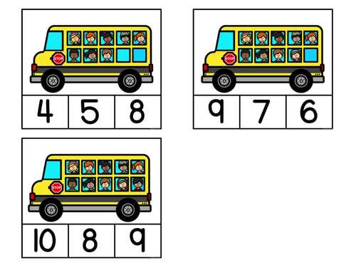 Pre-k Math Center | Regreso a Clase Clip Cards by E is for Eri | TPT