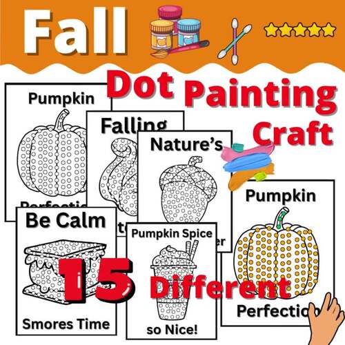 Fall Q Tip Painting Craft Art Pumpkins Leaves Harvest Halloween by ...