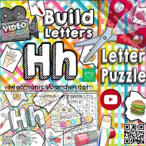 Hh | Letter Puzzle | MP4 Downloadable VIDEO | Cut & Paste | Phonics Garden