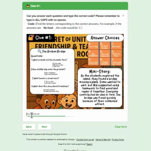 Friendship & Teamwork Escape Room | Growth Mindset Back to School Activity