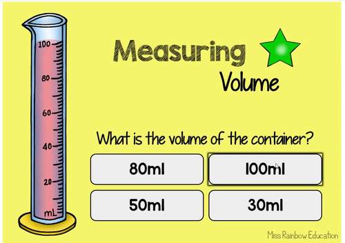 Measuring Volume (ml) - Boom Cards by Boom Cards by Miss Rainbow Education