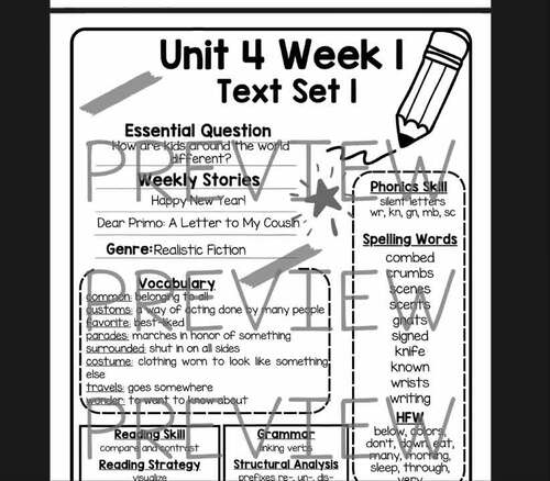 Florida Reading Wonders Weekly Newsletter Unit 4 | Second Grade ...