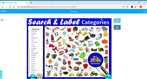 Search & Label Categories BOOM Cards by Petite Speech Geek | TPT