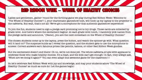 Red Ribbon Week Healthy Choices & Habits Drug Awareness Animated Game ...