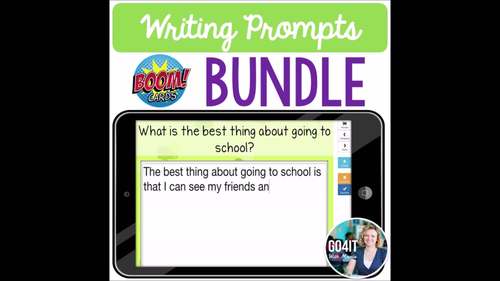BUNDLE - Boom Cards™ Writing Prompts - 185 Digital Task Cards - AmE