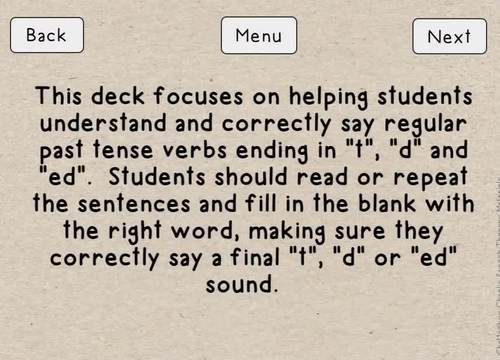 Regular Past Tense Verbs t d ed Ending Sounds Boom Cards | TPT