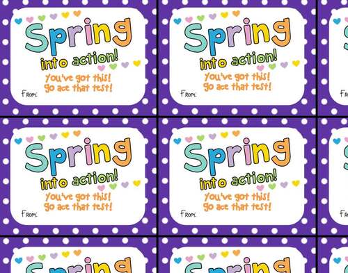 Spring Fidget Toy (Slinky) Testing Motivation Gift Tag- Spring into action!