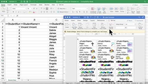Student Label Template by 1st Grade Favorites | TPT